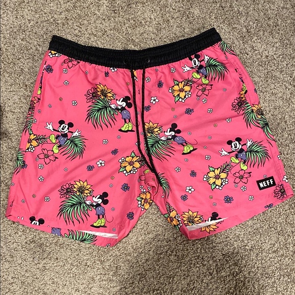 Neff | Shorts | Neff Pink Mickey Mouse Swim Shorts | Poshmark